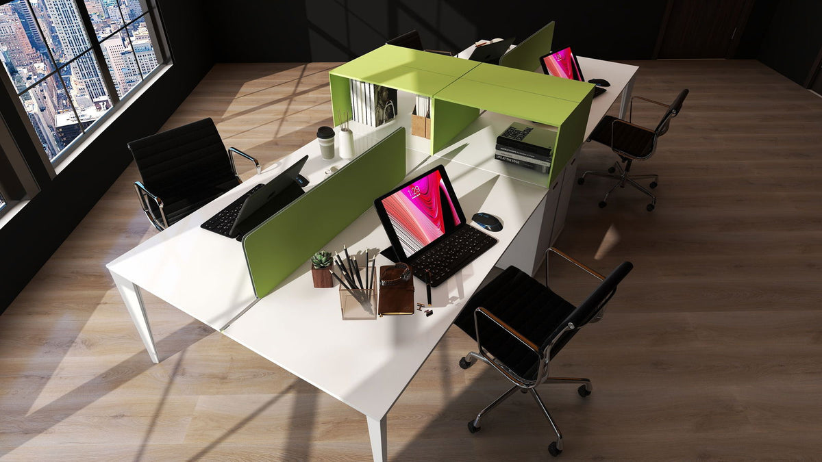 Modern 4 person Workstation – Lunar Furniture