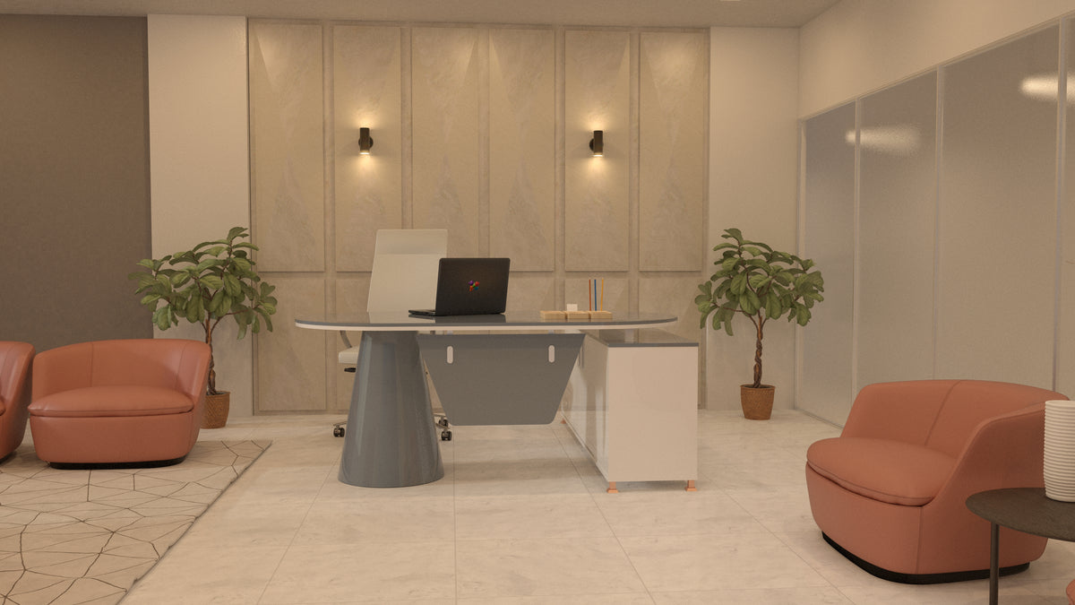 Sycone Executive Desk - Lunar Furniture