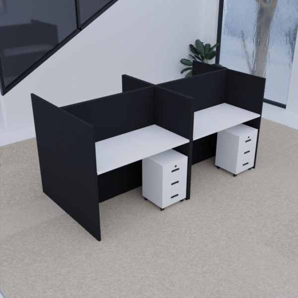 4-Person Office Workstations – Modular & Corporate Office Solutions ...